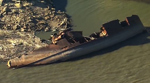 Sunken, award-winning WWII ship now visible in St. Louis due to low ...