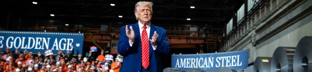 American flags, hard hats, and Steelers: Inside President Trump’s ...